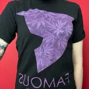 famous | Tops | Purple And Black Famous Tee | Poshmark
